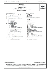 VDA 675-310 - Test Method to determine resistances: Accelerated aging